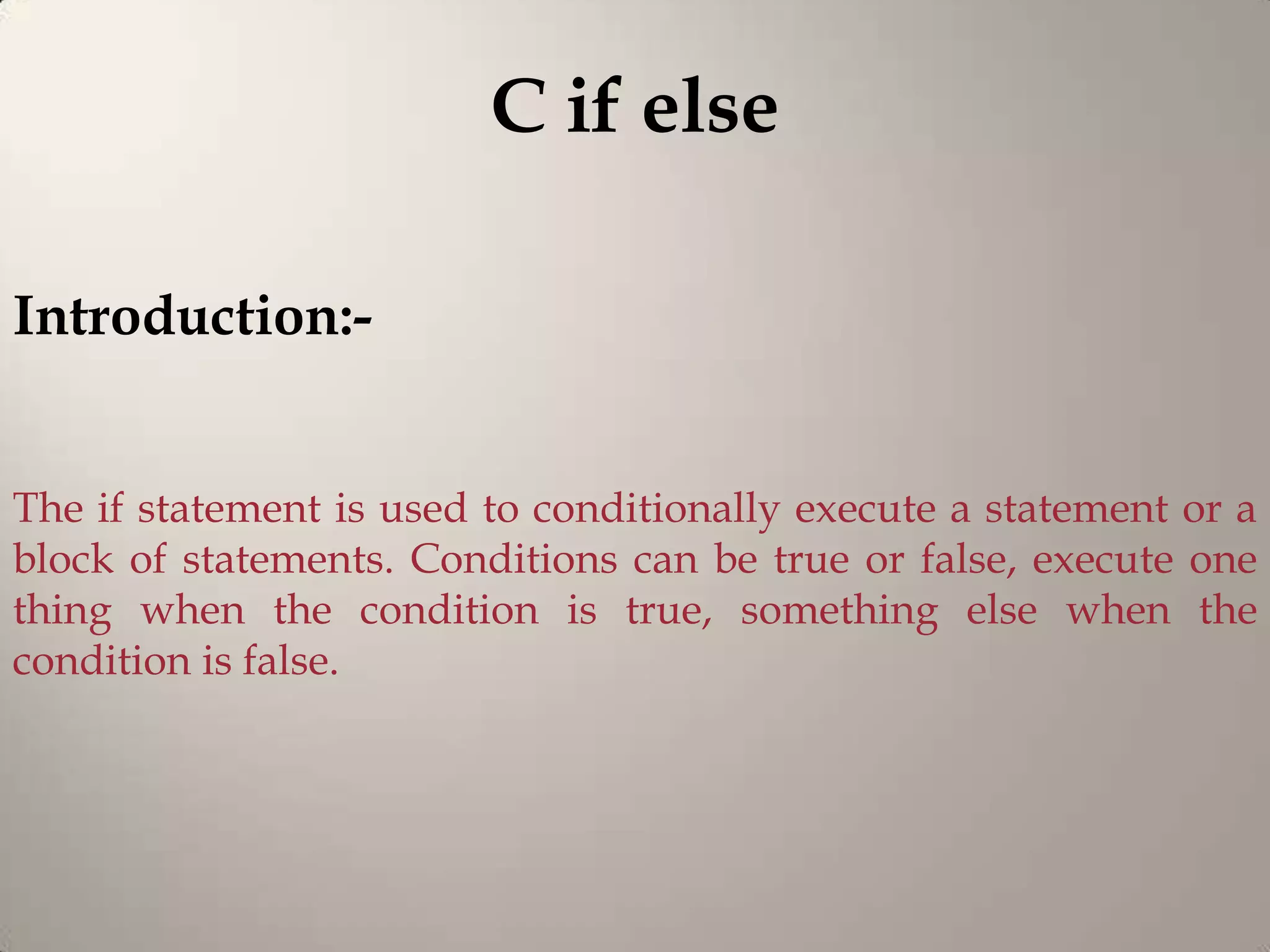 C if else | PPTX