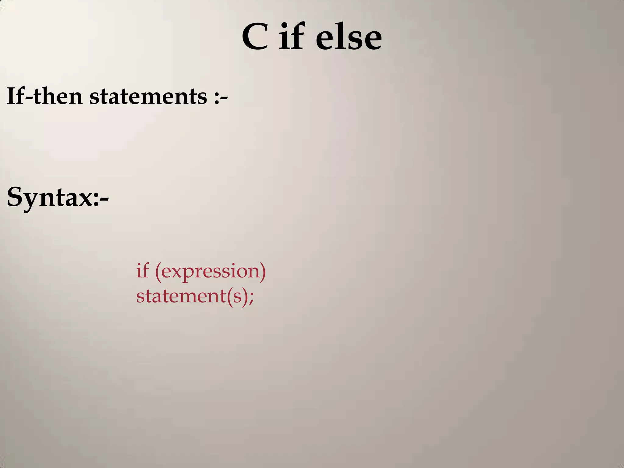 C if else | PPTX
