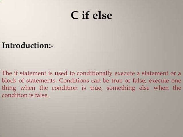 C if else | PPTX