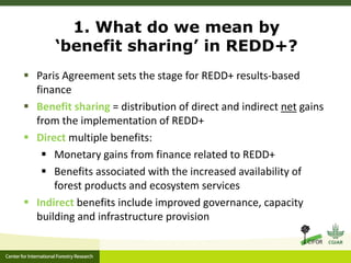 Assessing REDD+ Benefit Sharing for Efficiency, Effectiveness and ...