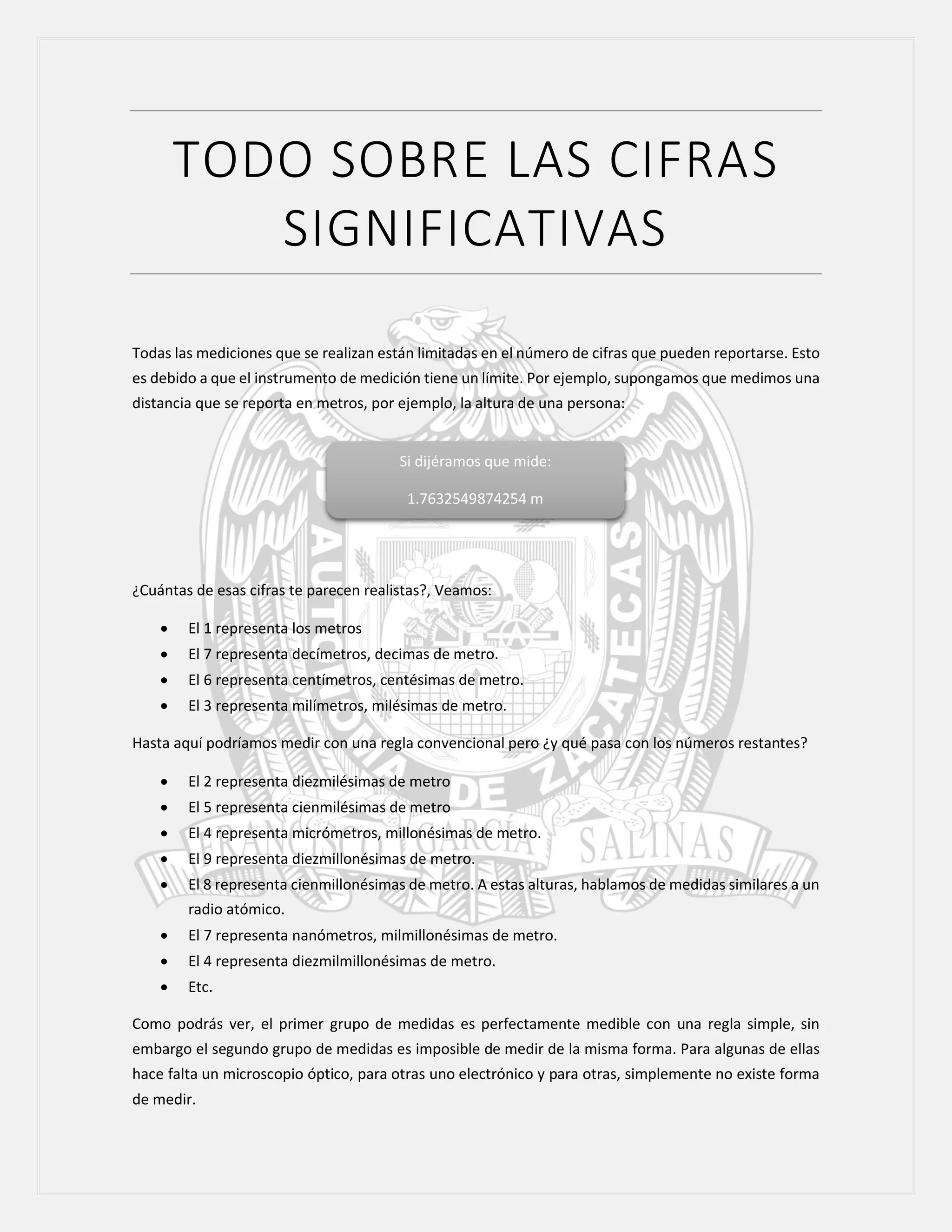 Todo sobre las cifras significativas | PDF