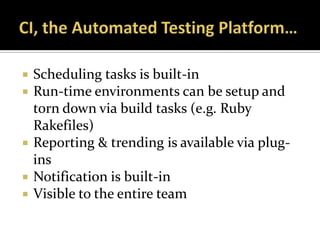 Functional & Performance Test Automation with CI | PPTX