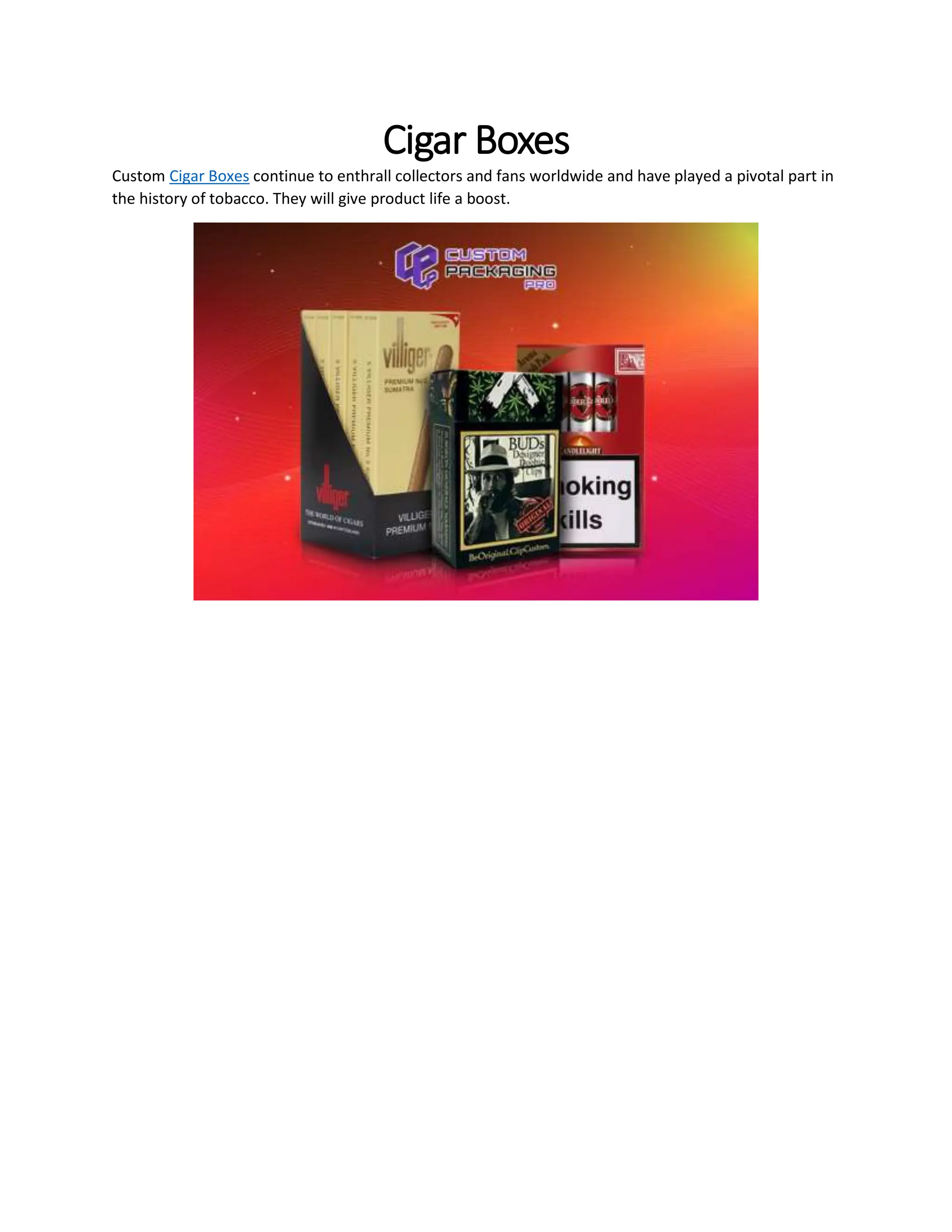 Custom Printed Cigar Boxes / Cigar Boxes | DOCX