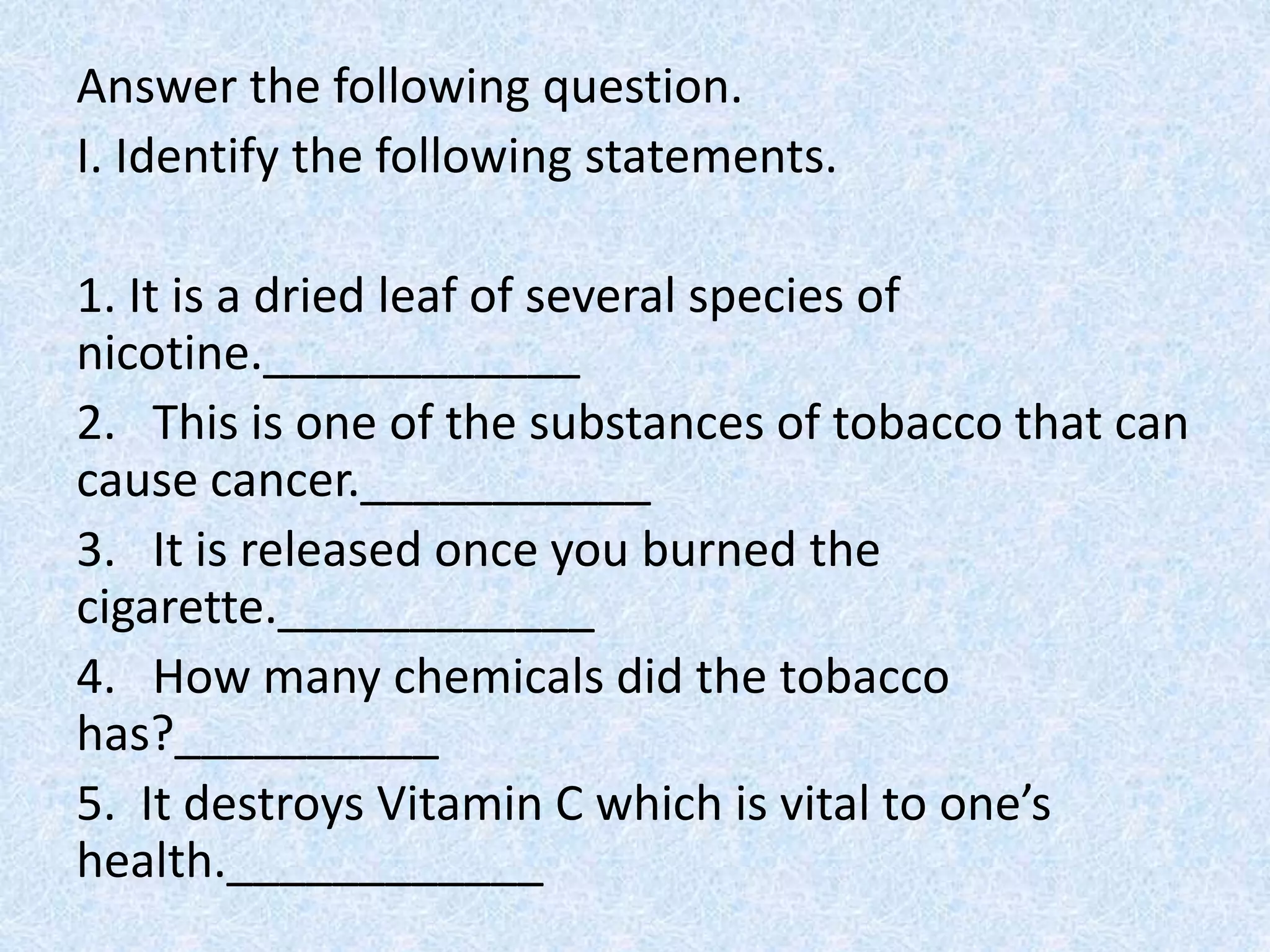 TOBACCO-SMOKING A DEADLY HABIT | PPT