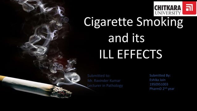 Cigarette smoking and its ill effects | PPTX