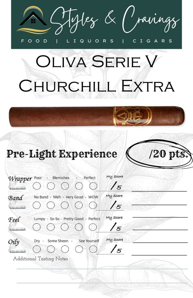 Oliva Serie V Churchill Cigar Tasting Scorecard | PDF