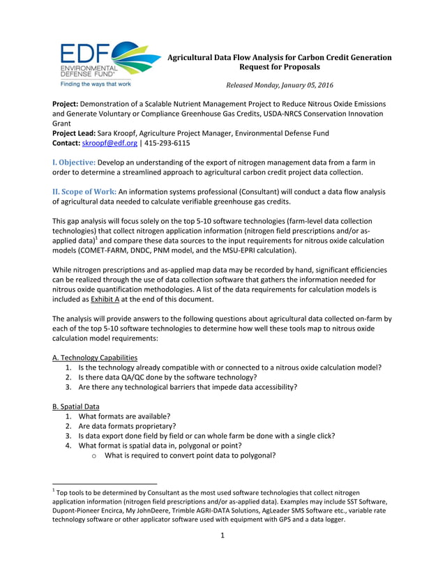 RFP: Agricultural Data Flow Gap Analysis | PDF