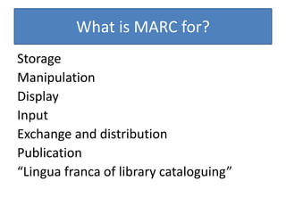 What's Wrong With MARC? | PPT
