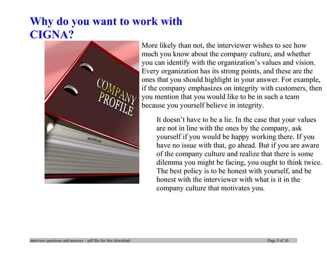 Cigna interview questions and answers | DOC