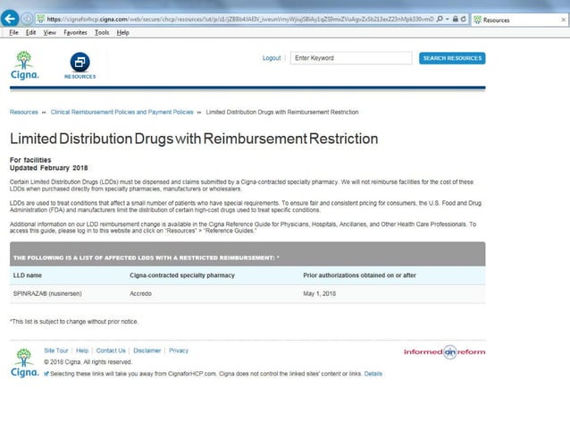 Cigna Limited Distribution Drugs with Reimbursement Restriction | PDF ...