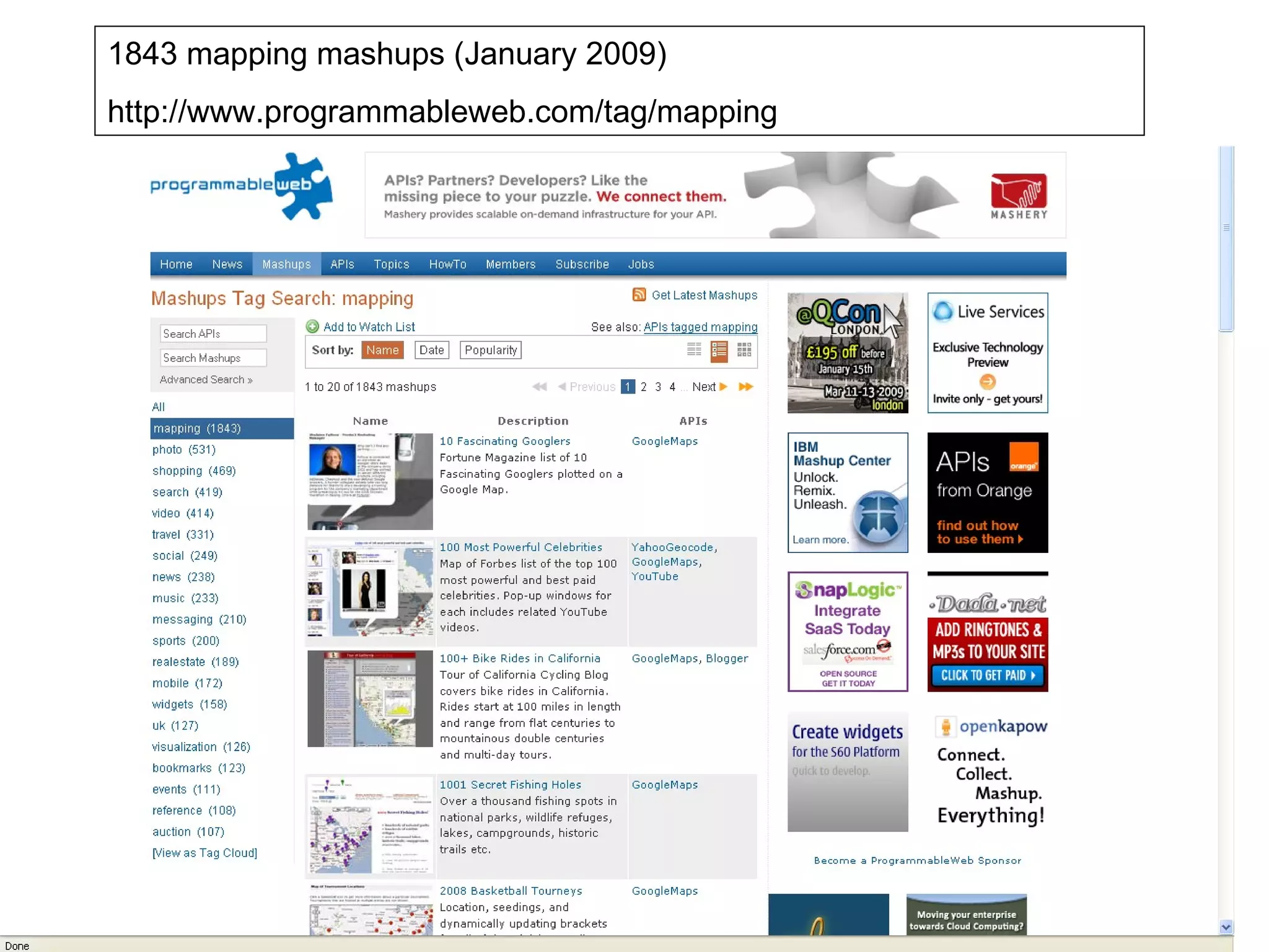 Maps, mashups and metadata:geospatial standards for access and ...