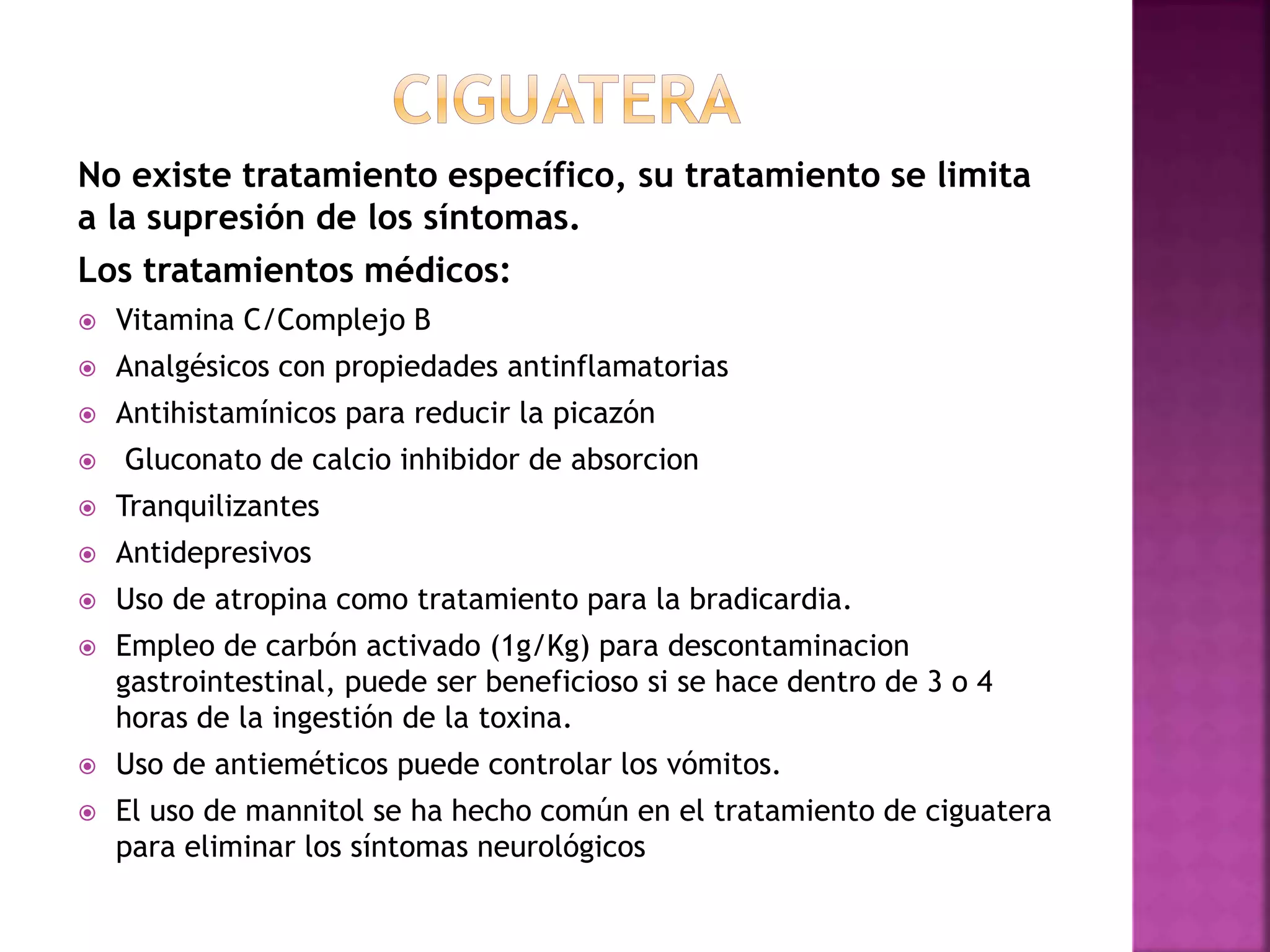 Ciguatera toxina en peces y mariscos | PPT