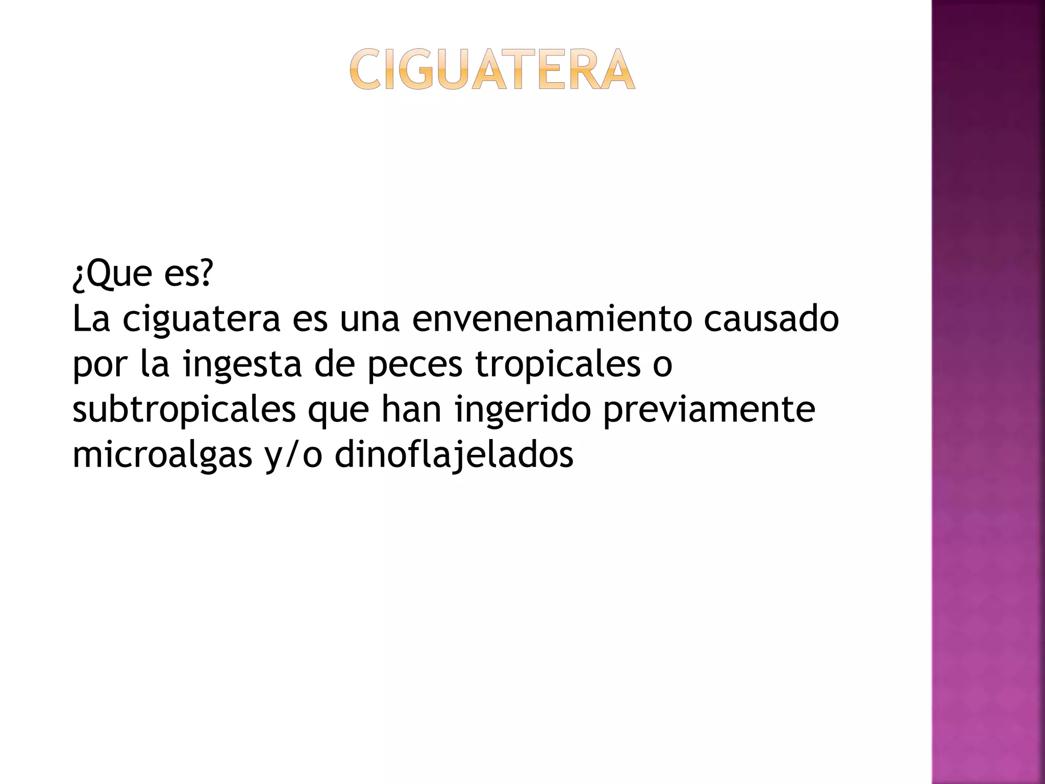 Ciguatera toxina en peces y mariscos | PPT | Descarga Gratuita