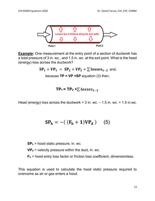 CIH exam equation fully explained | PDF