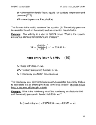 CIH exam equation fully explained | PDF