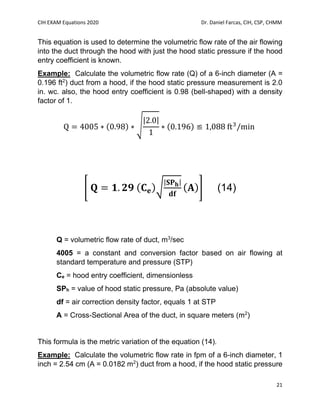 CIH exam equation fully explained | PDF