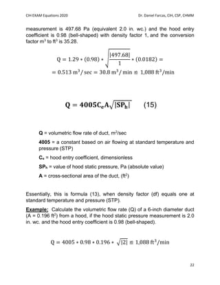 CIH exam equation fully explained | PDF