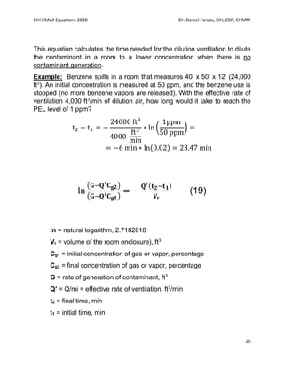 CIH exam equation fully explained | PDF