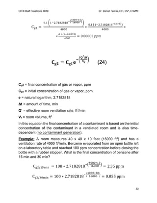 CIH exam equation fully explained | PDF