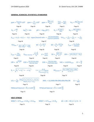 CIH exam equation fully explained | PDF