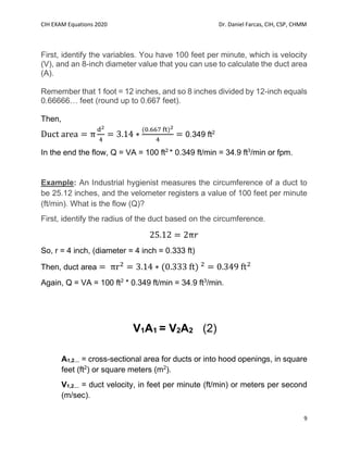 CIH exam equation fully explained | PDF