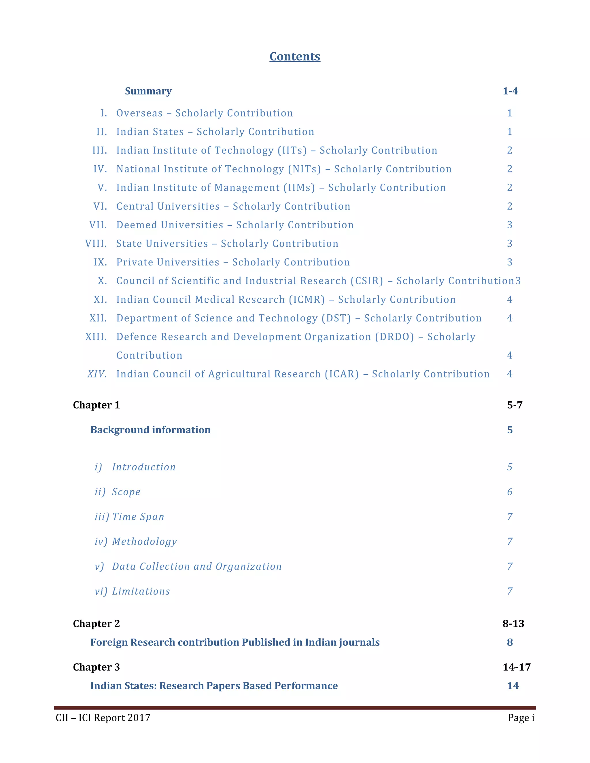 CII - Indian Citation Index (ICI) Report 2017 | PDF