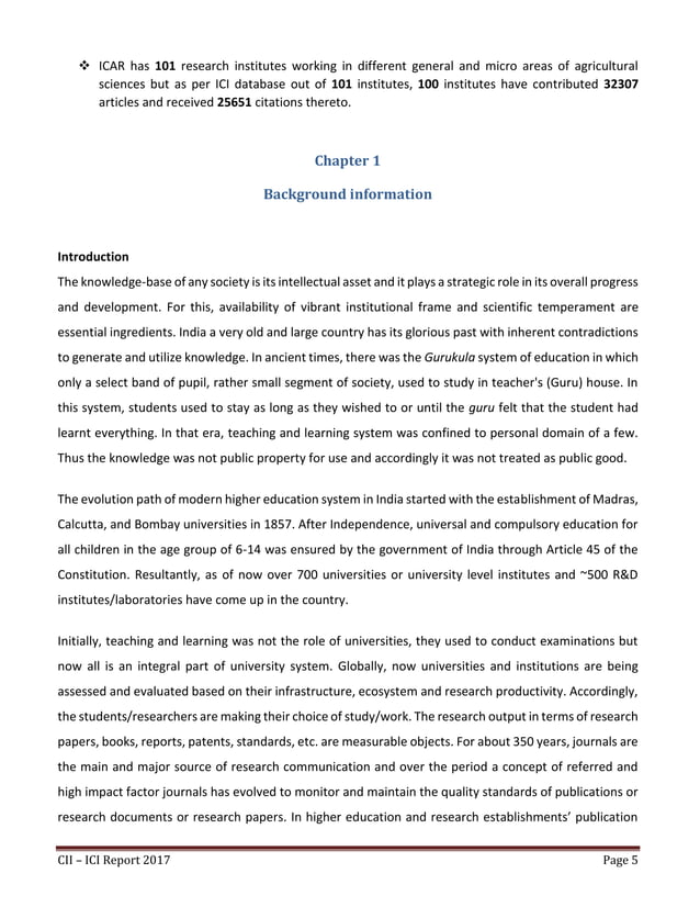 CII - Indian Citation Index (ICI) Report 2017 | PDF