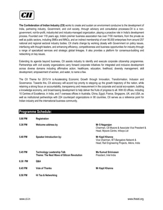 CII - IET Technology Leadership Talk @ Mysore 2013 | PDF