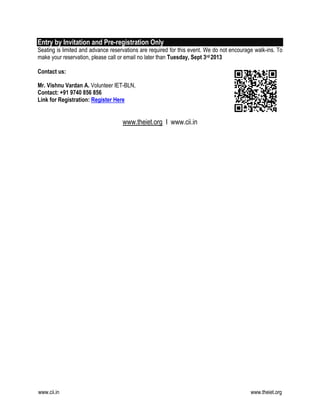 CII - IET Technology Leadership Talk @ Mysore 2013 | PDF