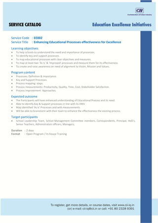 CII - Institute of Quality Service Catalogue | PDF