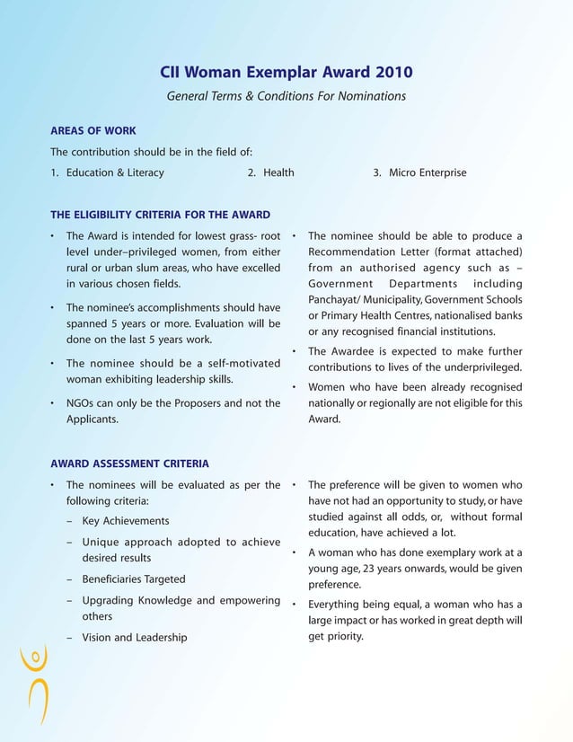 CII Woman Exemplar Award | PDF | Email | Internet