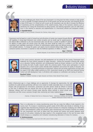 CII Policy Watch on Election Manifesto for Consideration of Political ...