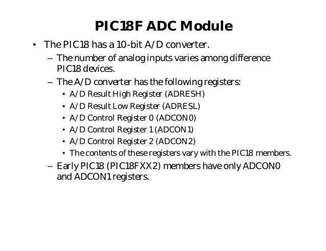Adc Interfacing With Pic Microcontrollert