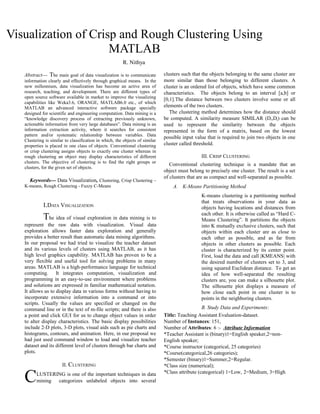 Visualization of Crisp and Rough Clustering using MATLAB | PDF