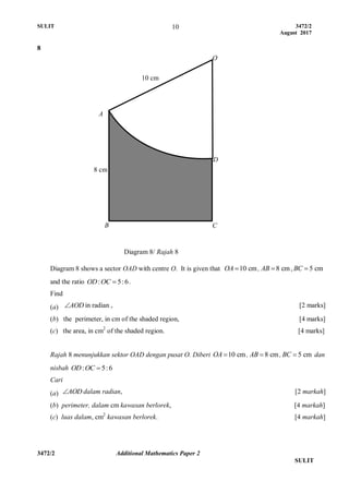 Kertas Percubaan SPM Kedah add-maths p2 2017 | PDF