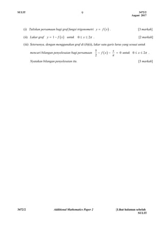 Kertas Percubaan SPM Kedah add-maths p2 2017 | PDF