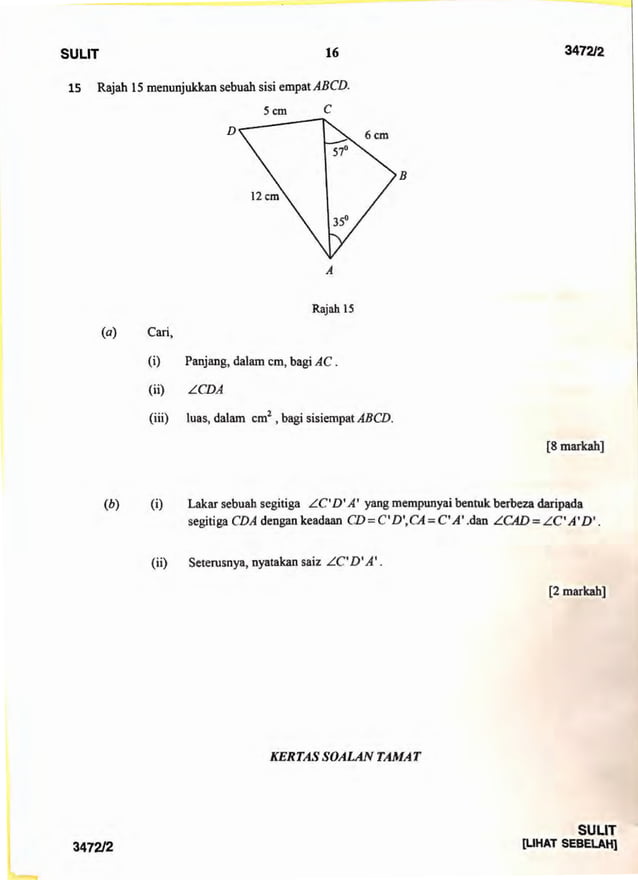 Kertas Percubaan SPM Add Maths Kelantan 2017 (Paper 2) | PDF