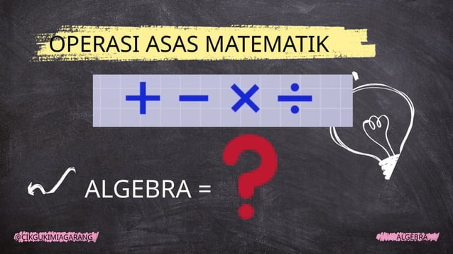 Pengenalan asas algebra untuk menguasai tajuk2 lain | PPTX