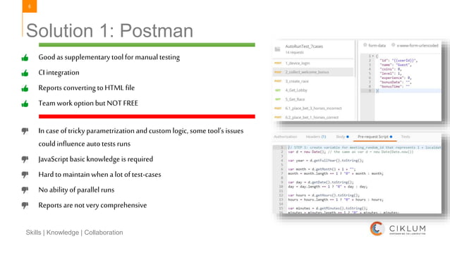 API automation with JMeter + Bamboo CI | PPTX