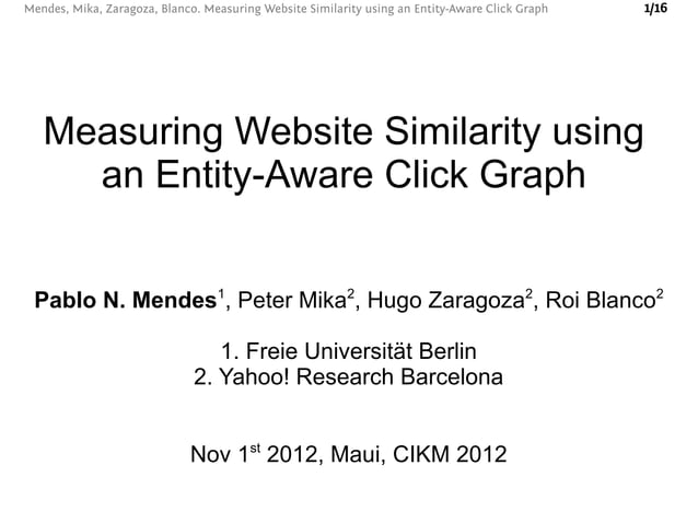 Entity Aware Click Graph | PPT