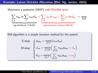 Non-Bayesian Additive Regularization for Multimodal Topic Modeling of Large Collections | PDF ...