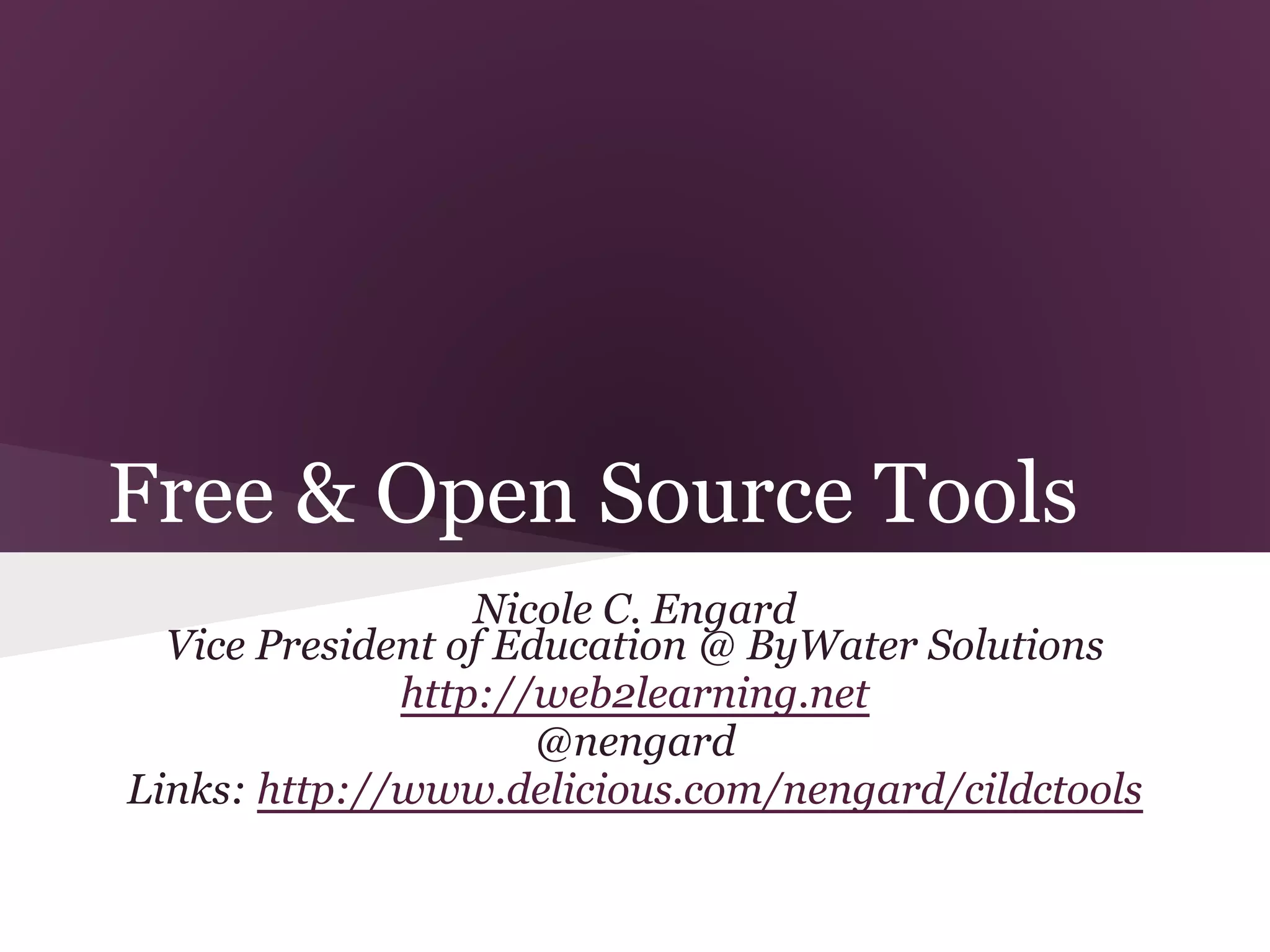 Open Source Tools for Libraries | PPT