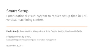 Computational visual system to reduce setup time in CNC vertical machining centers | PDF ...