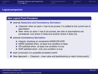 Probabilistic Abductive Logic Programming using Possible Worlds | PDF | Programming Languages ...