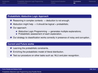 Probabilistic Abductive Logic Programming using Possible Worlds | PDF | Programming Languages ...