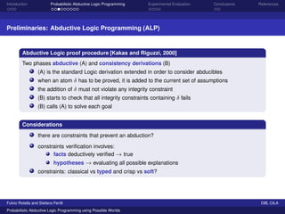 Probabilistic Abductive Logic Programming using Possible Worlds | PPT