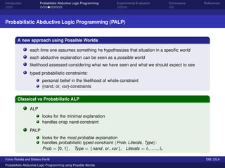 Probabilistic Abductive Logic Programming using Possible Worlds | PDF | Programming Languages ...
