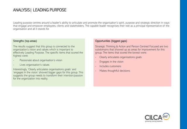 CILCA 360 sample aggregate report | PPT