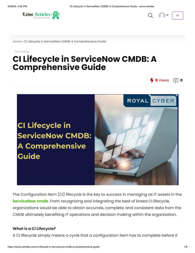 CI Lifecycle in ServiceNow CMDB_ A Comprehensive Guide.pdf | Databases | Computer Software and ...