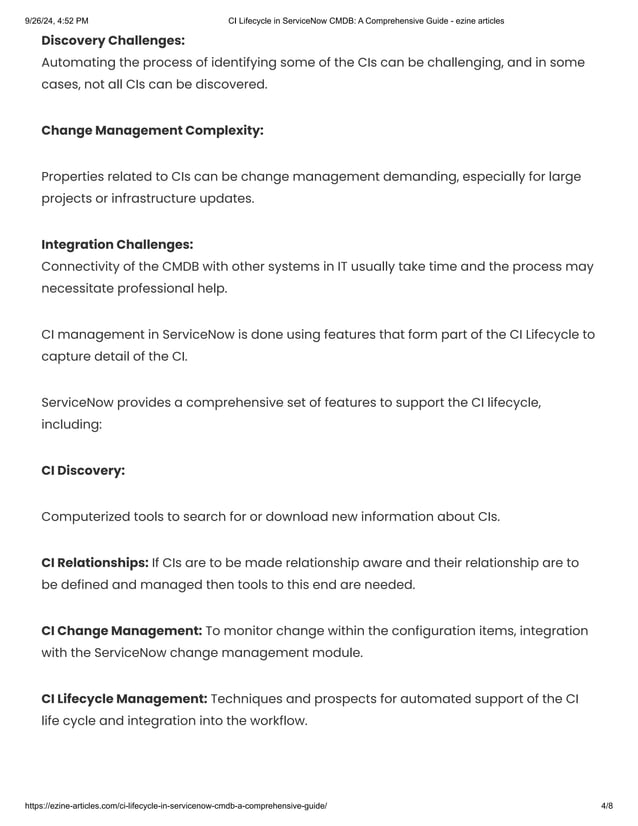CI Lifecycle in ServiceNow CMDB_ A Comprehensive Guide.pdf | Databases | Computer Software and ...